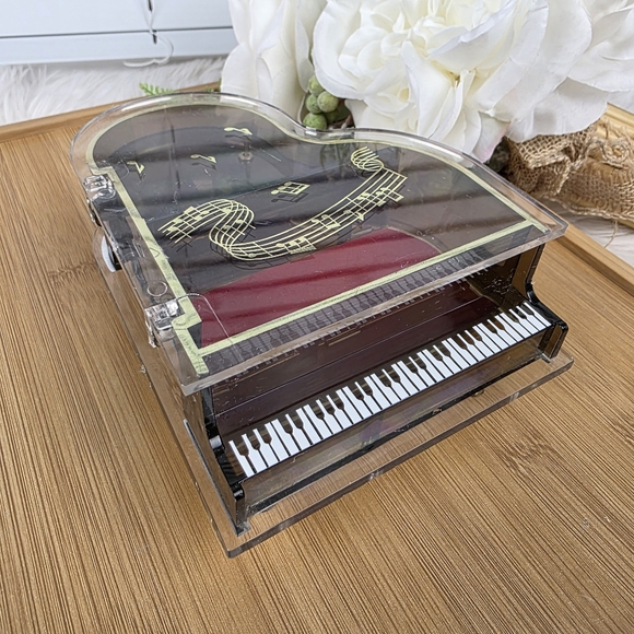 Storage & Organization | Vintage Clear Acrylic Piano Music Box Plays ...